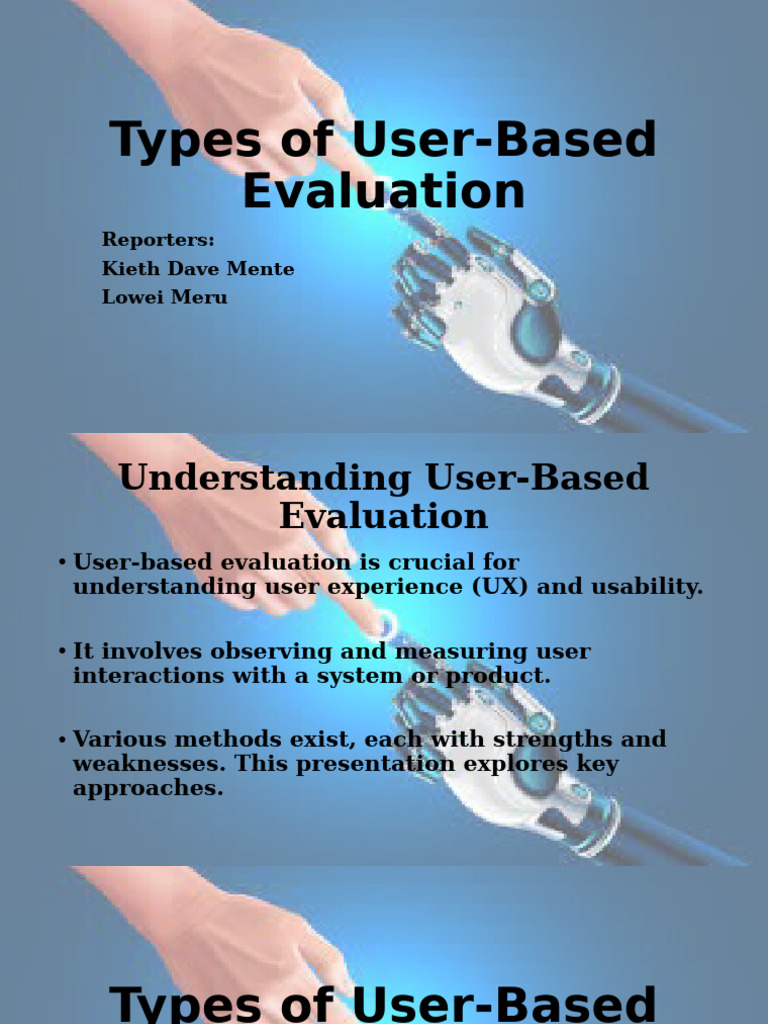 Types of User-Based Evaluation | PDF