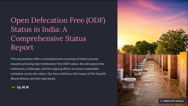 Open Defecation Free ODF Status in India A Comprehensive Status Report ...