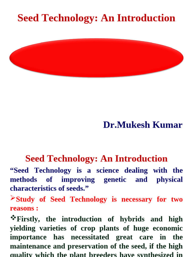 Introduction to Seed Technology | PDF | Seed | Sowing