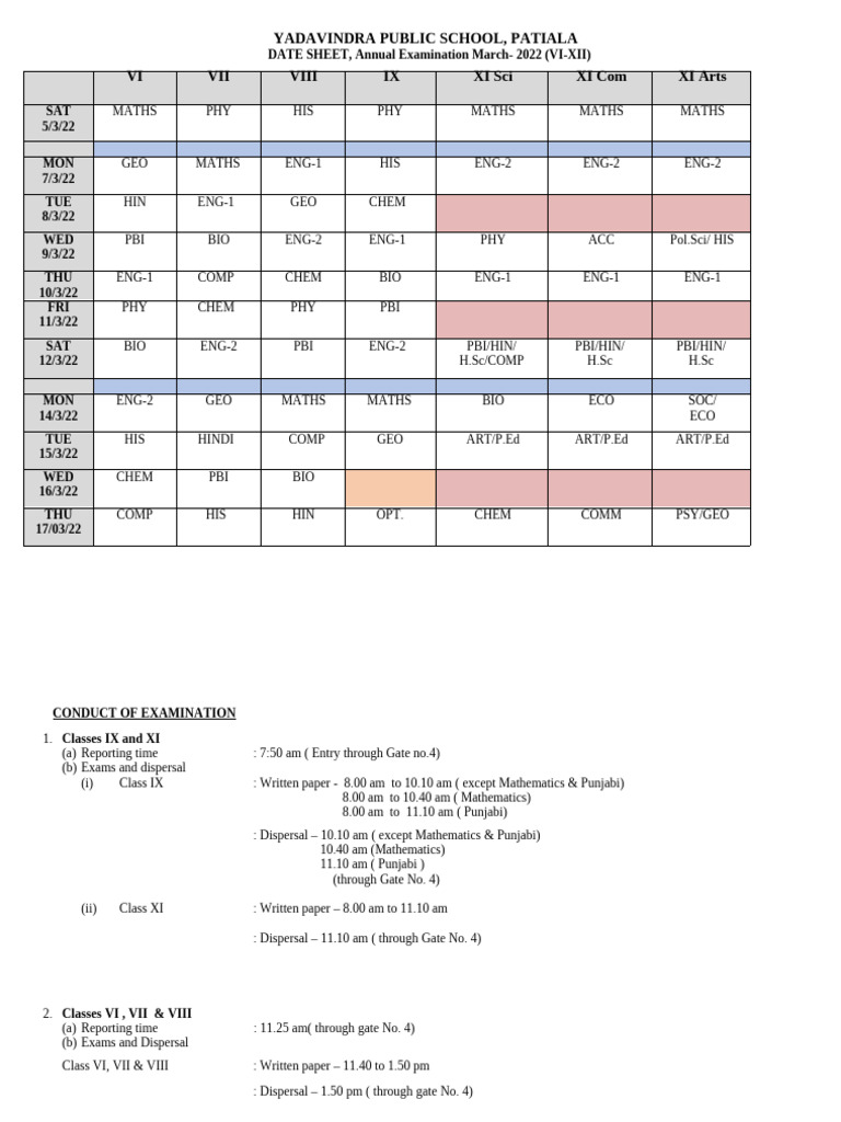 Date Sheet FINAL EXAMS MARCH 2022 | PDF | Qualifications | Student Assessment And Evaluation