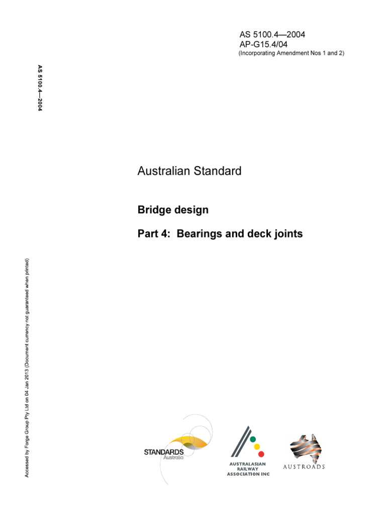 AS 5100 4 Bridge Design-Beraings and Deck Joints | PDF