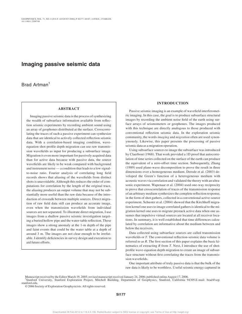 Imaging Passive Seismic Data | PDF | Discrete Fourier Transform ...