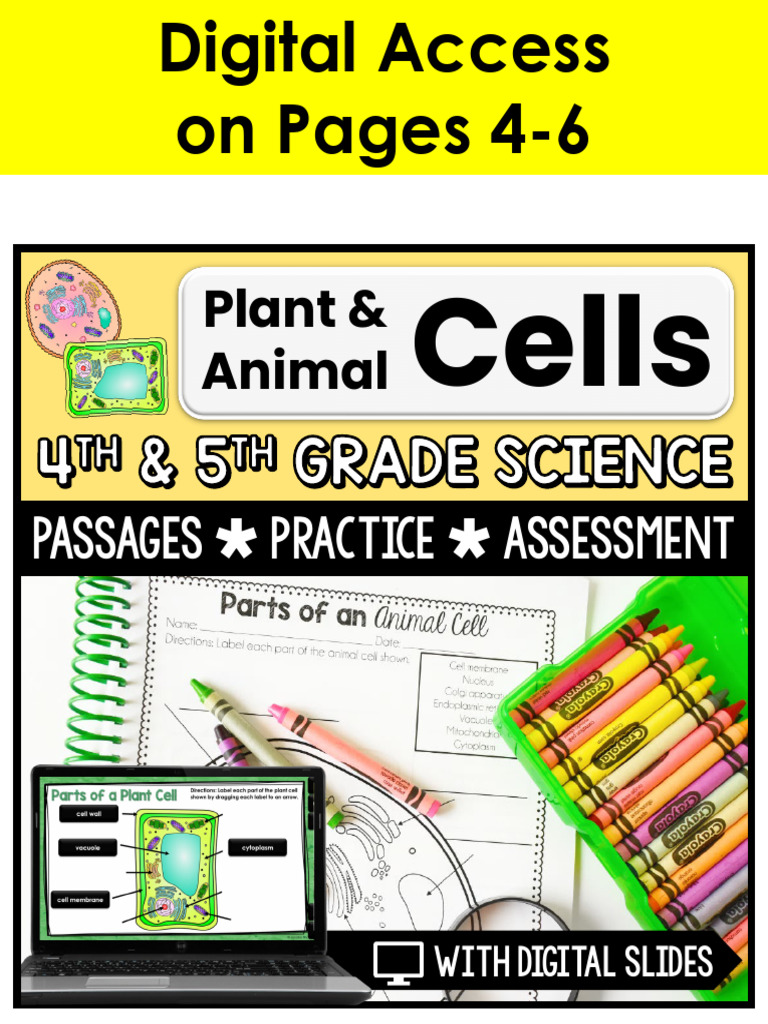 Plantand Animal Cells Printand Digital Science Activitiesfor Teaching ...