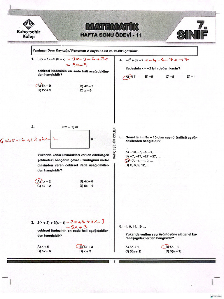 Hafta Sonu Odevi 11 Cozum | PDF