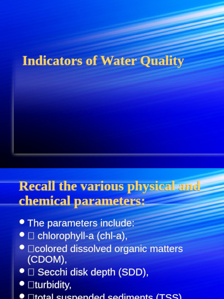 Key Water Quality Indicators Explained | PDF | Nitrate | Water