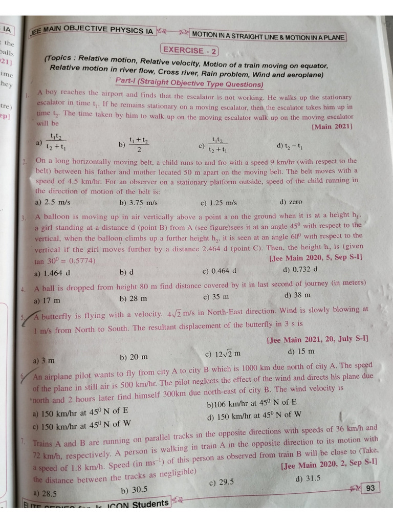 Kinematics Mains Ex2 | PDF