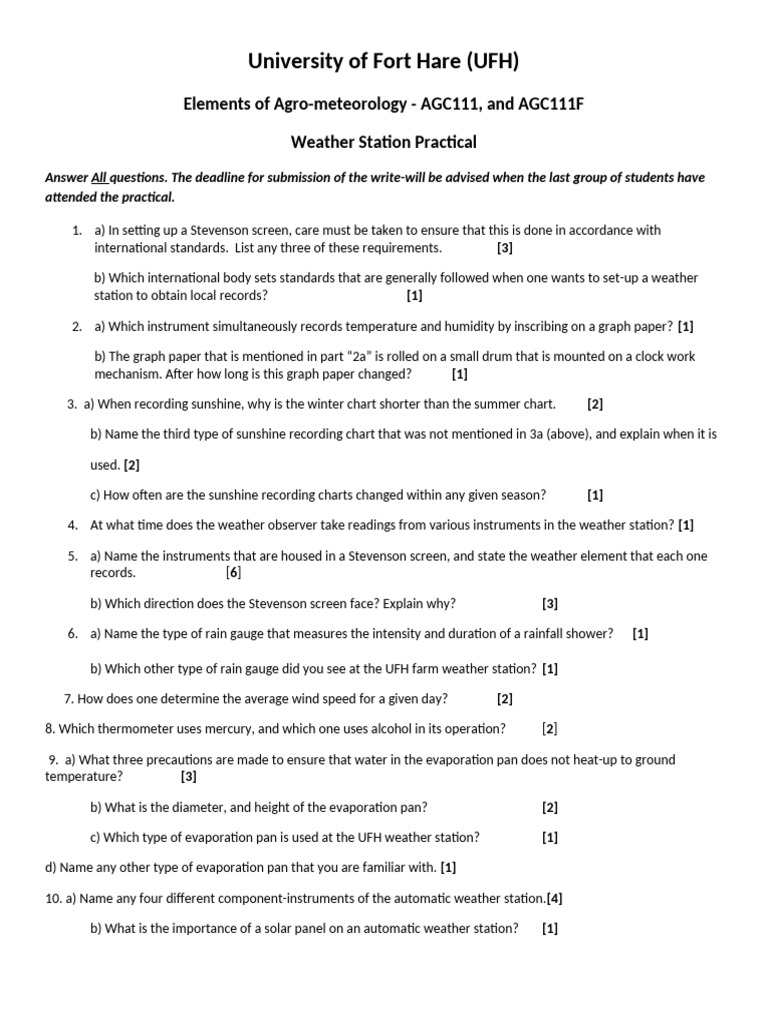Weather Station Prac 2023 | PDF | Rain | Earth Sciences