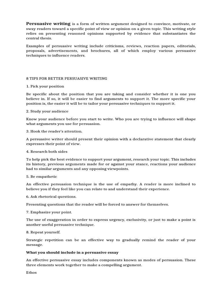 Cause and Effect in Persuasive Writing | PDF | Essays | Cognition