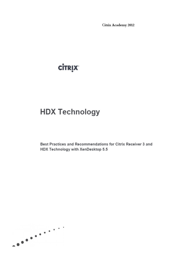 HDX Feature Optimization | PDF | Adobe Flash | Citrix Systems