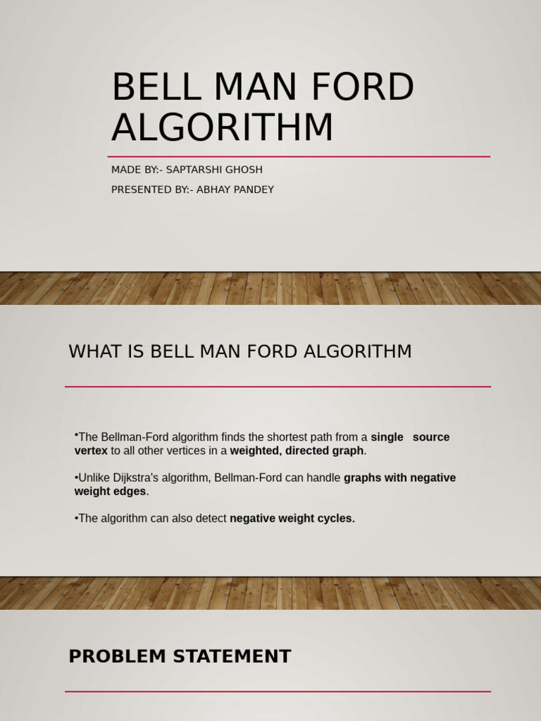Bell Man Ford Algorithm | PDF