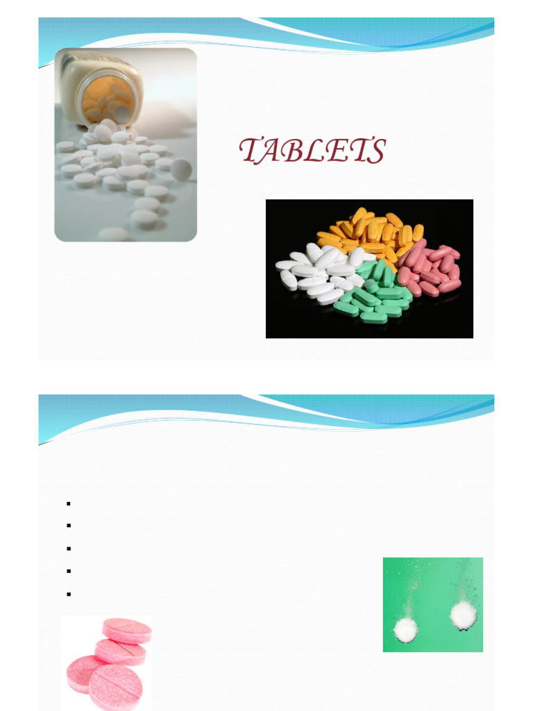 01a-Introduction of Tablets | PDF | Tablet (Pharmacy) | Pharmaceutical ...