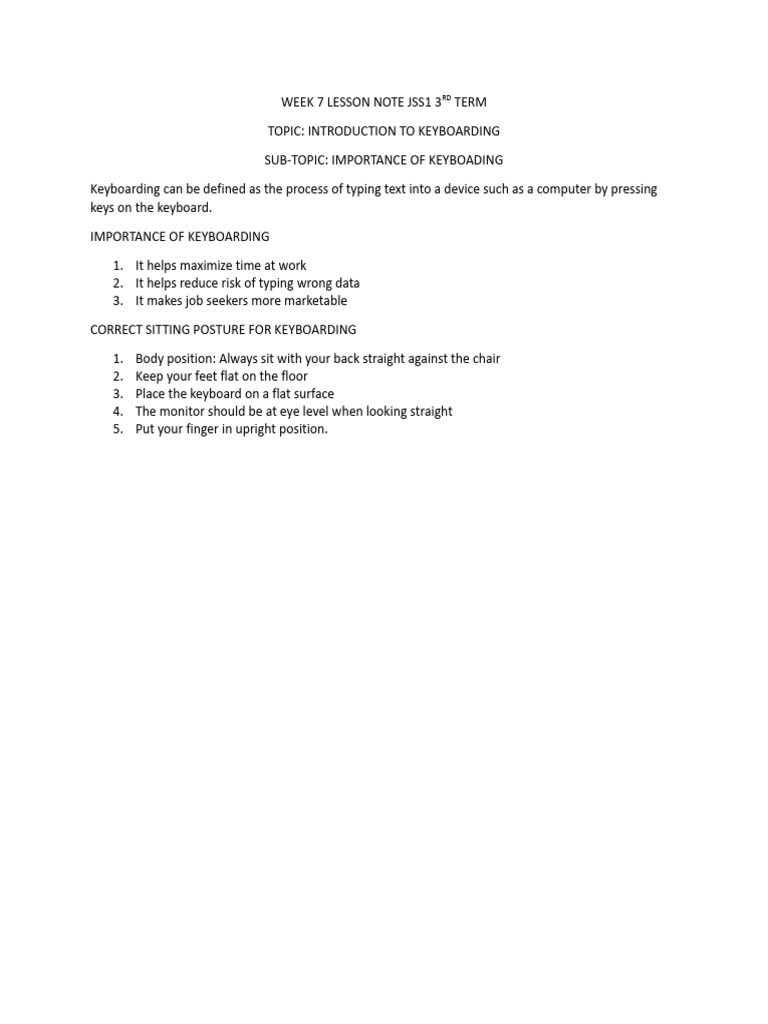 1616 - Week 7 Lesson Note Jss1 3rd Term | PDF