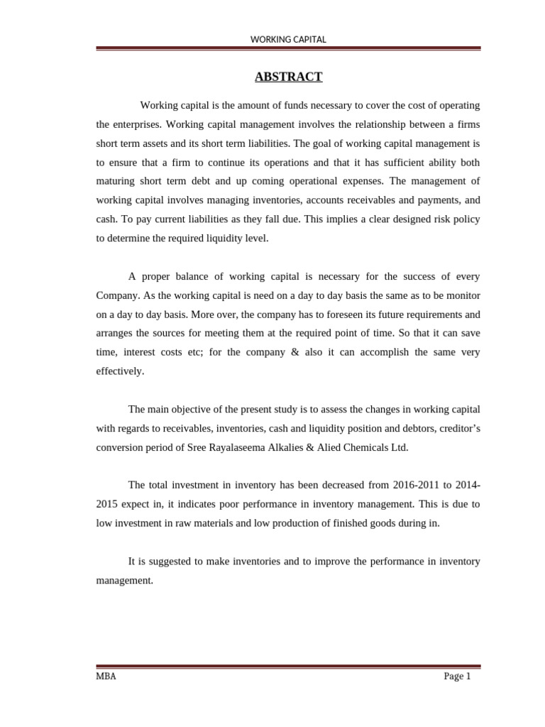 WORKING CAPITAL MANAGEMENT | PDF | Working Capital | Business Economics