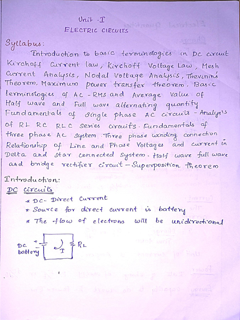 EEE Unit 1 (Part1) | PDF