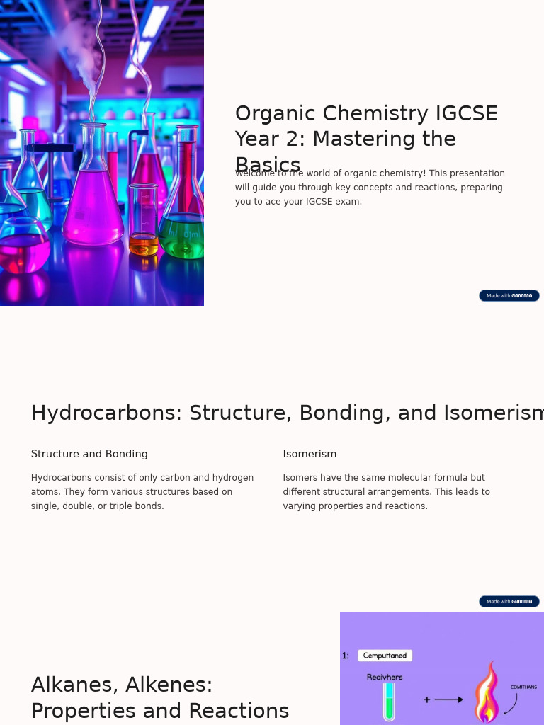 Organic Chemistry IGCSE Year 2 Mastering The Basics | PDF | Alkene | Ester