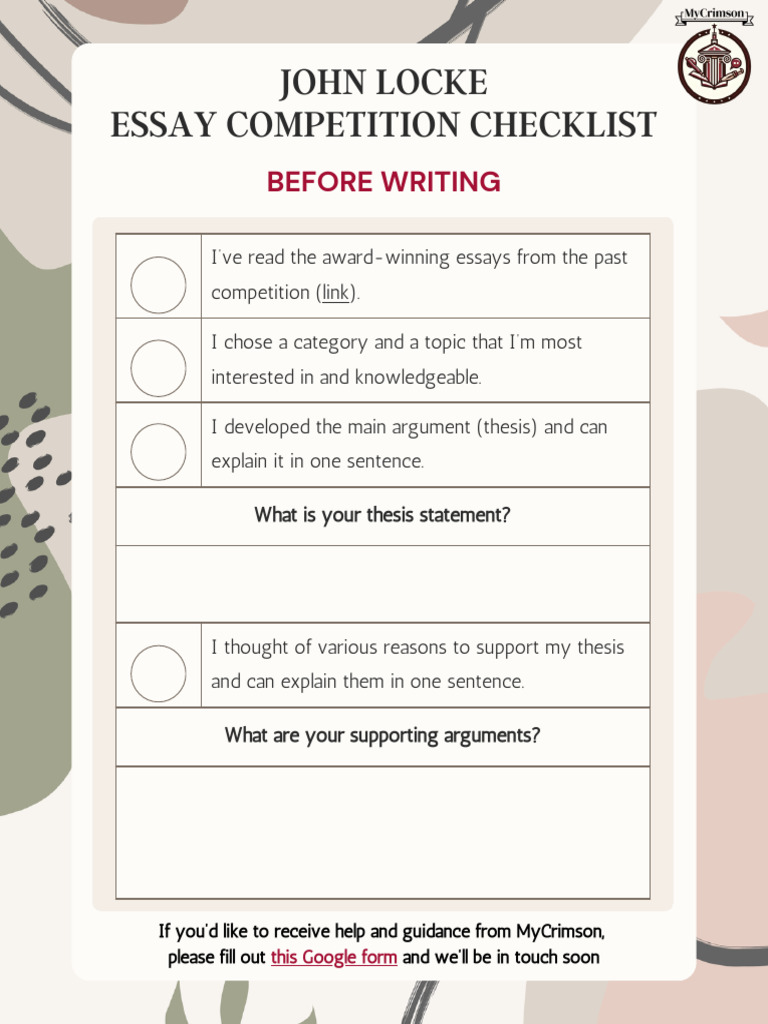 John Locke Essay Competition Guide | PDF | Essays | Human Communication