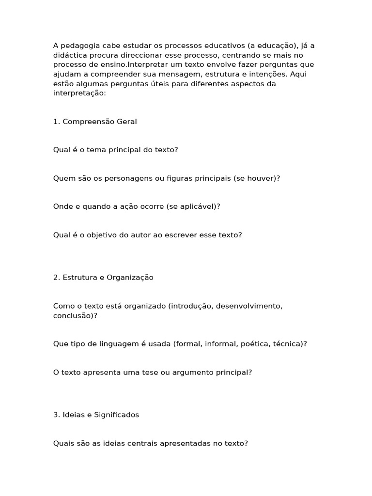 Como Interpretar Um Texto | PDF