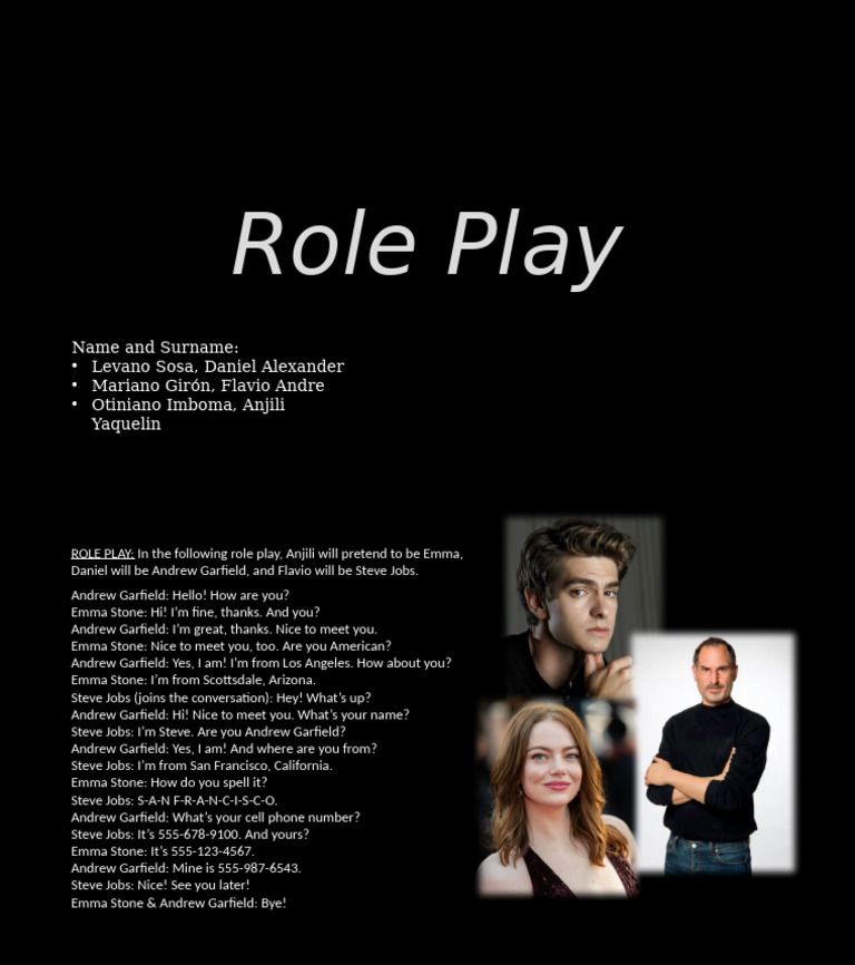 Role Play Script: Celebrity Conversation | PDF