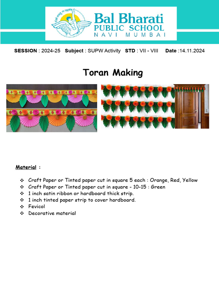 Class 7-8 Art Activity | PDF