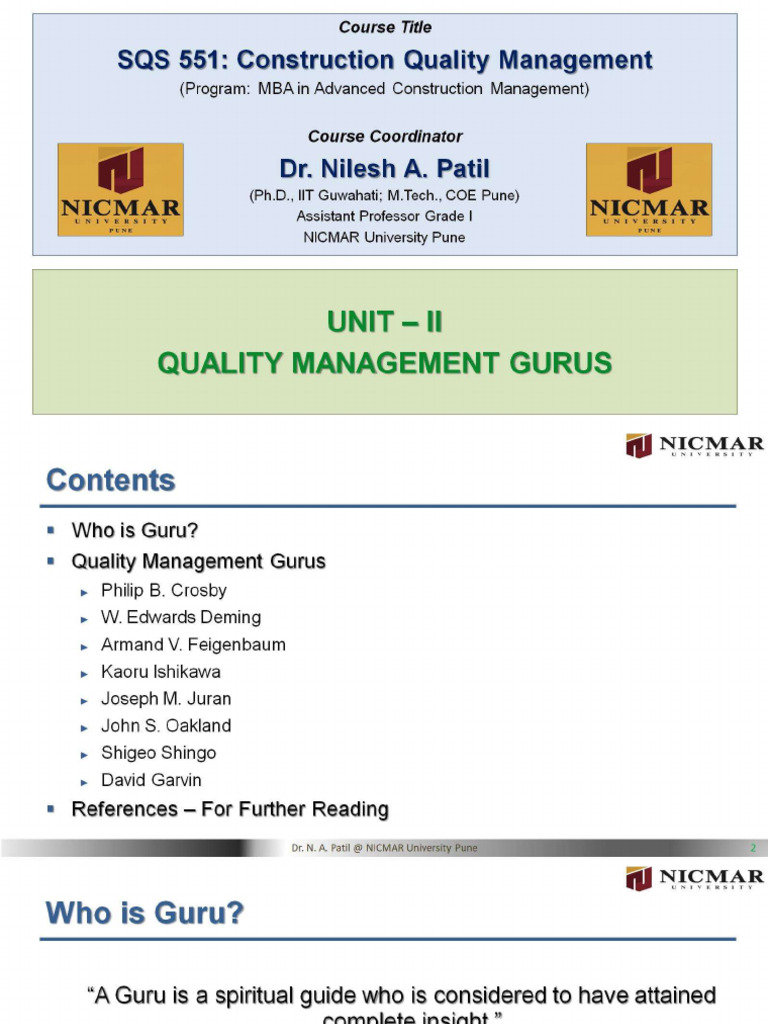 Quality Management Gurus | PDF