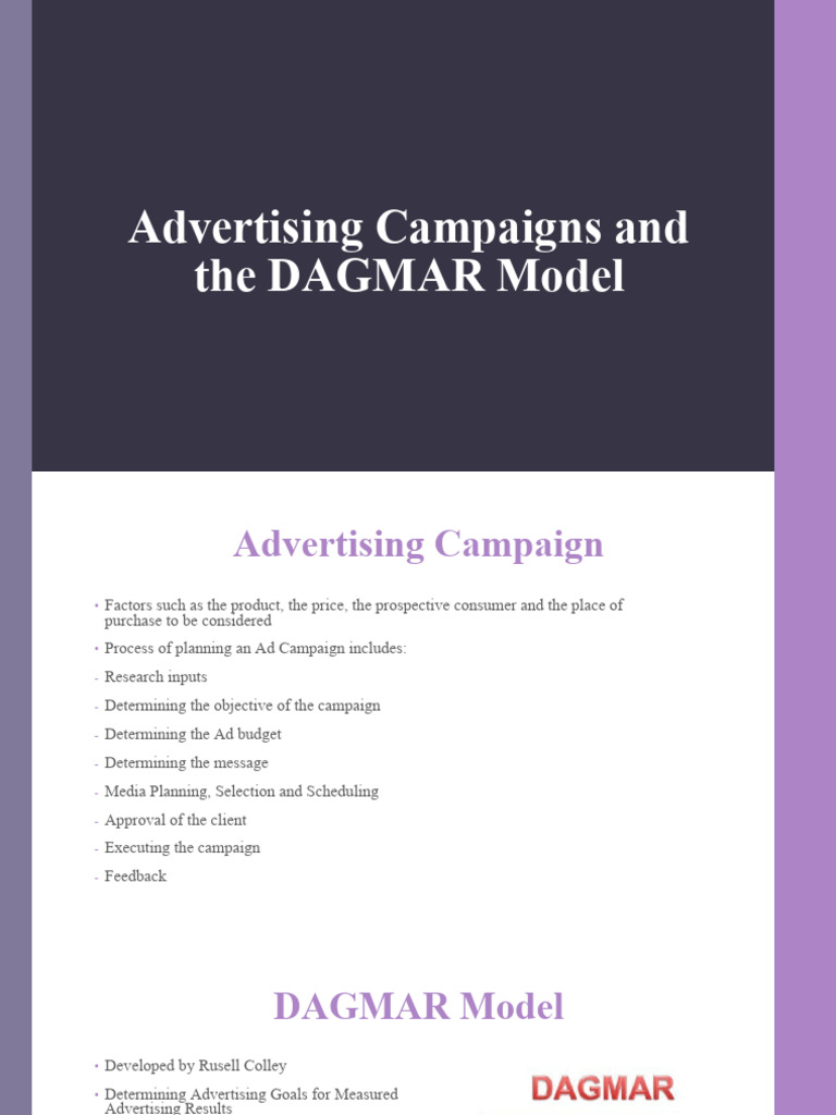 Advertising Campaigns and DAGMAR Model | PDF