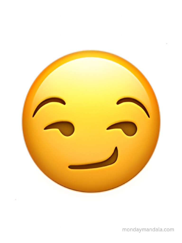 Printable Smirking Face Emoji | PDF