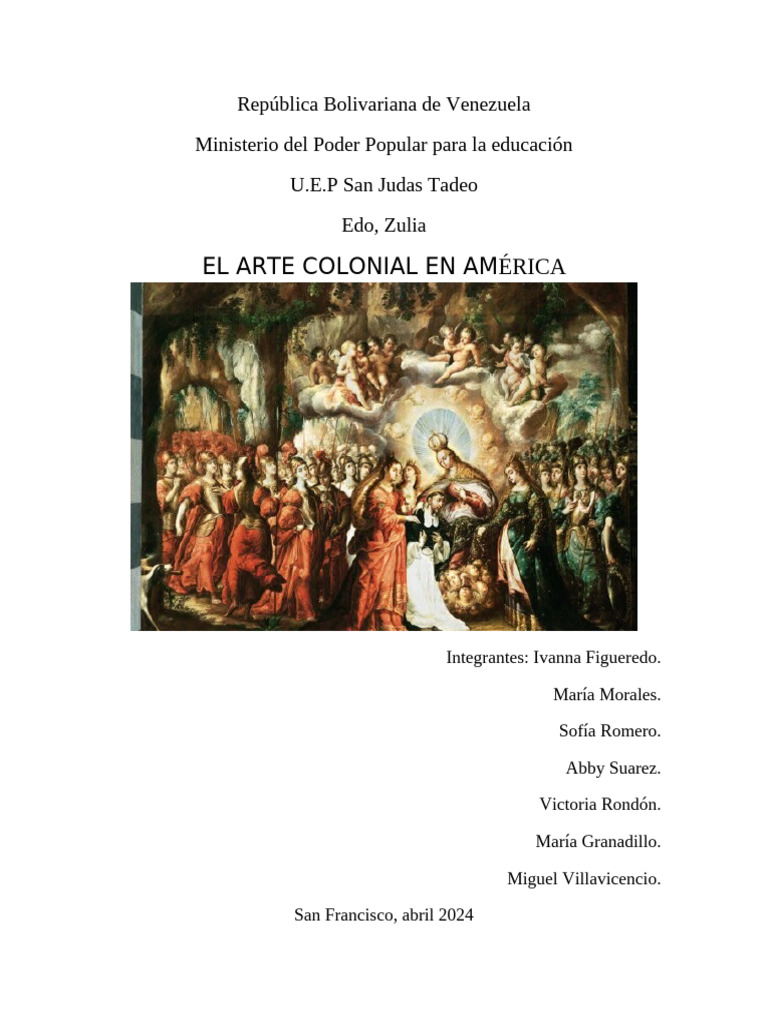 Arte Colonial en América: Estilos y Contexto | PDF | Escultura ...