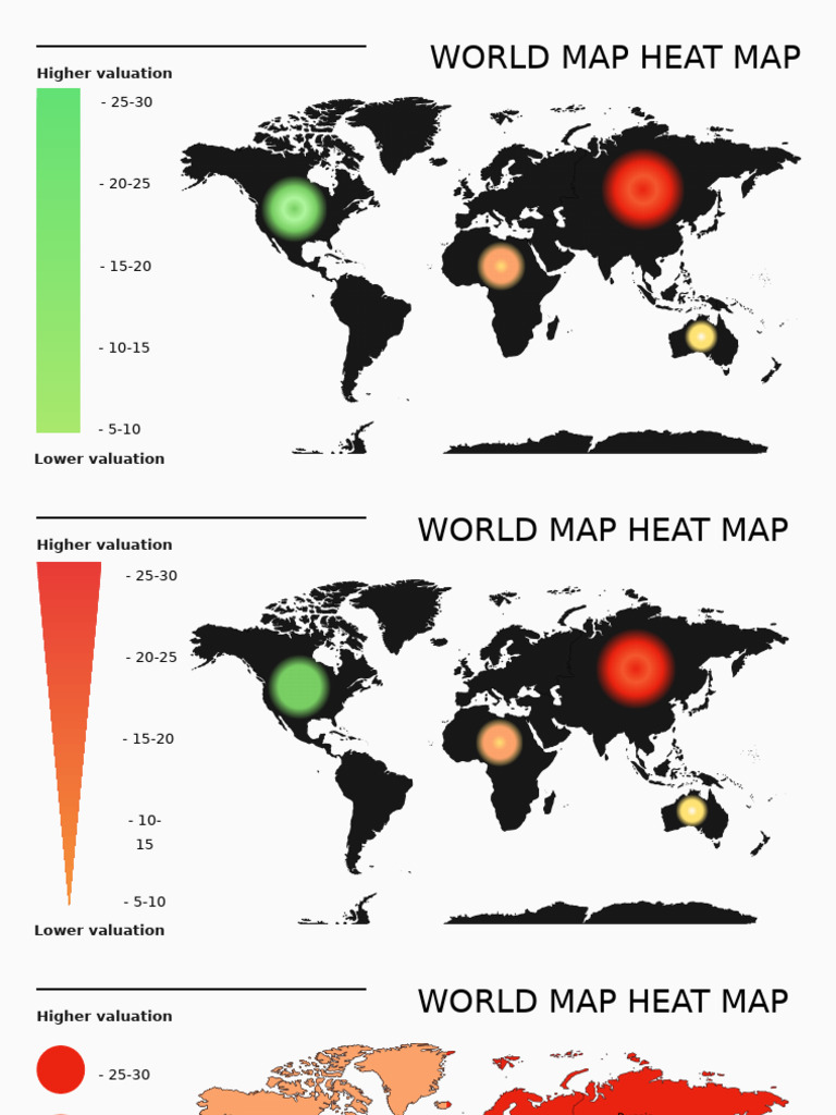 Simple World Map Heat Map Infographic | PDF