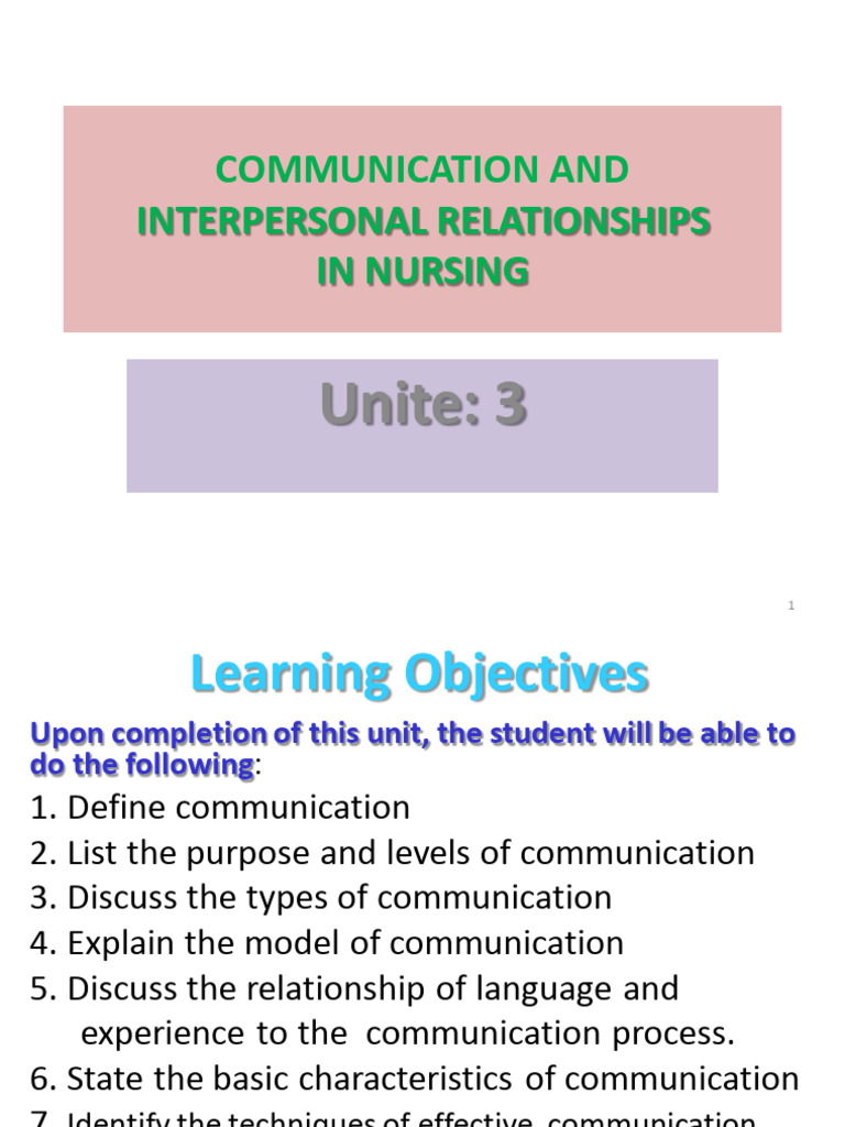 Unit 3 Communication & Interpersonal Relationship 2023 | PDF | Communication | Nonverbal ...