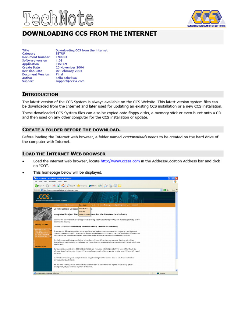 CCS Downloads and Installation Guide | PDF | Computer File | World Wide Web