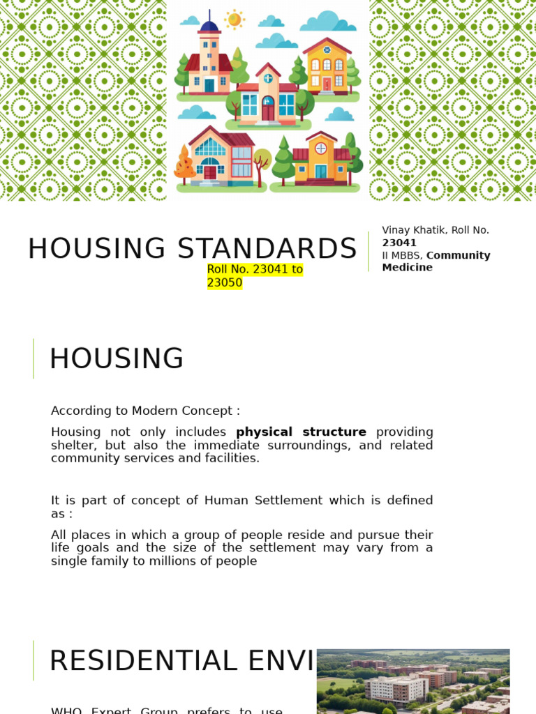 Understanding Housing Standards and Goals | PDF | Mental Health | World ...