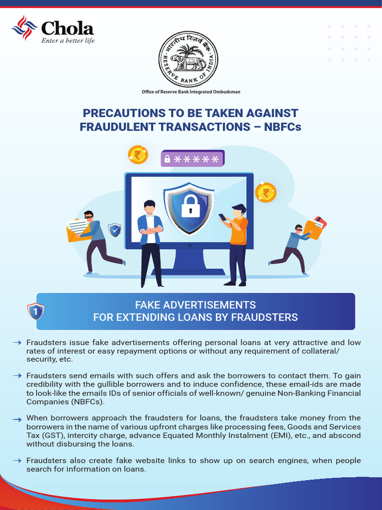 Precautions To Be Taken Against Fraudulent Transactions Nbfcs ...