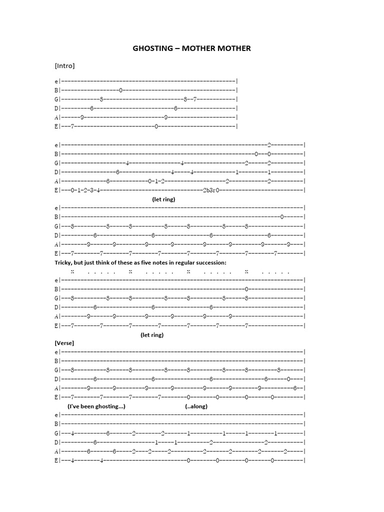 GHOSTING - Mother Mother | PDF | Song Structure | Songs