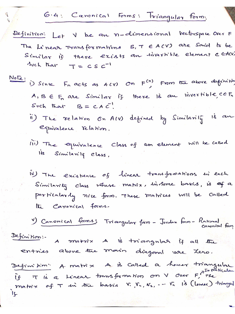 Algebra Canonical Form | PDF