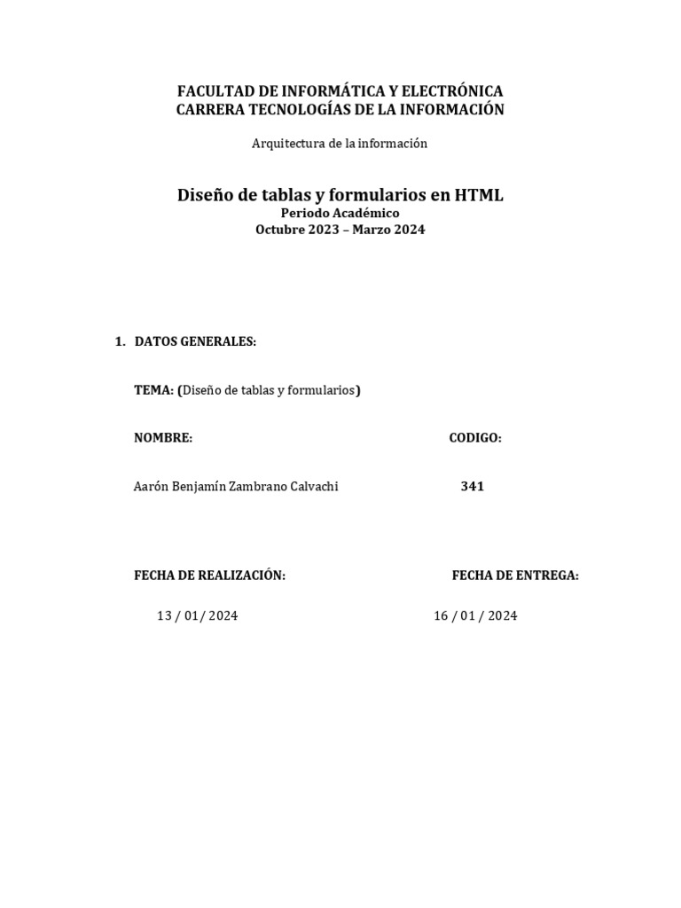 Diseño de Tablas y Formularios | PDF