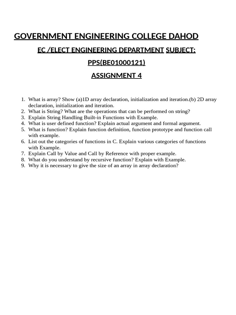 Assignments - 3to6 | PDF