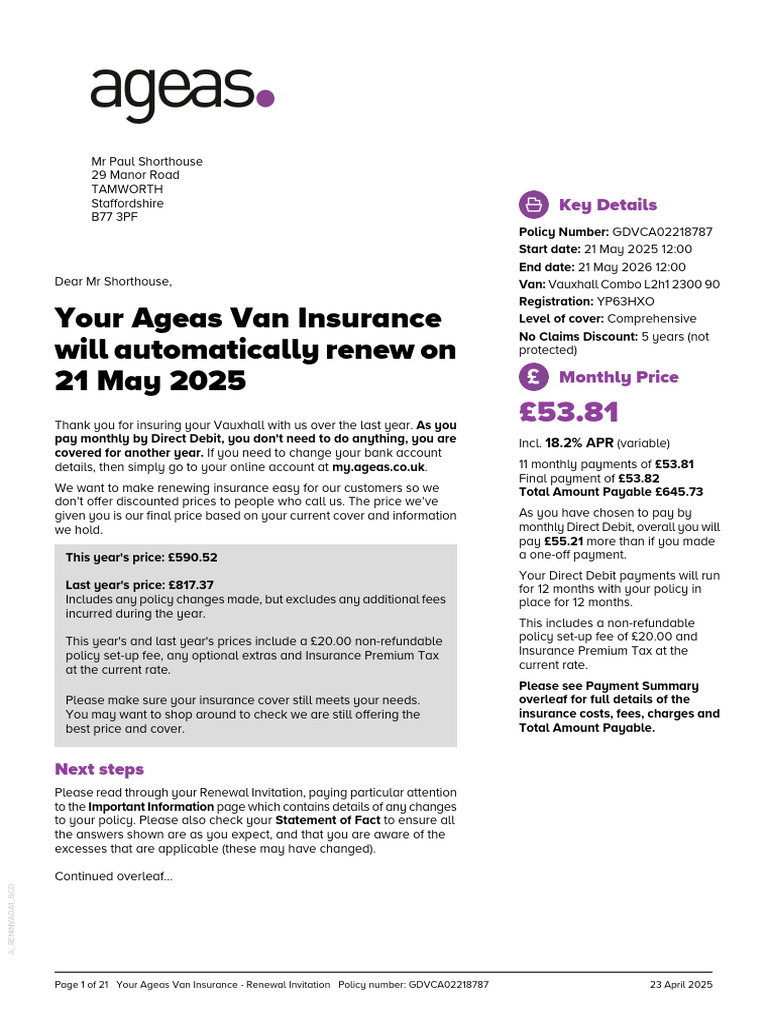 A Reninvada1 Bcd | PDF | Vehicle Insurance | Insurance