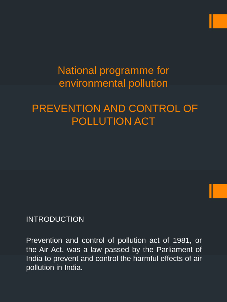 India Air Pollution Control Act Overview | PDF