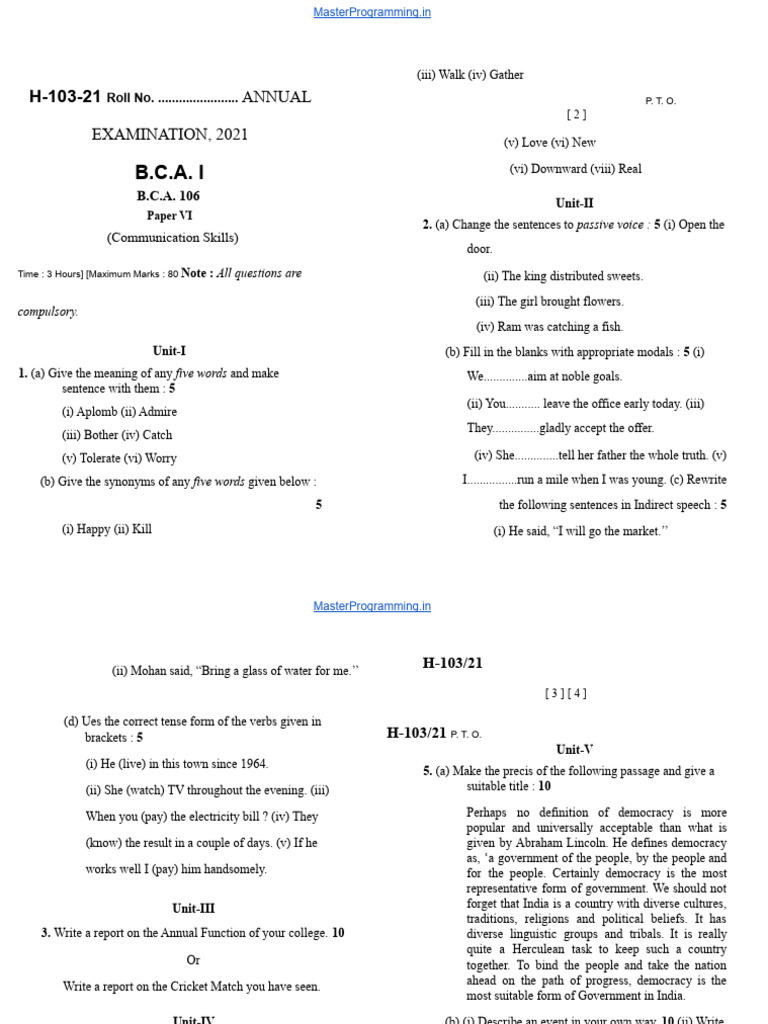 MasterProgramming - in - Paper VI Communication Skill | PDF ...