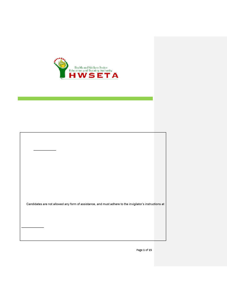 EISA Social Auxiliary Worker Exam Memo | PDF | Systems Theory