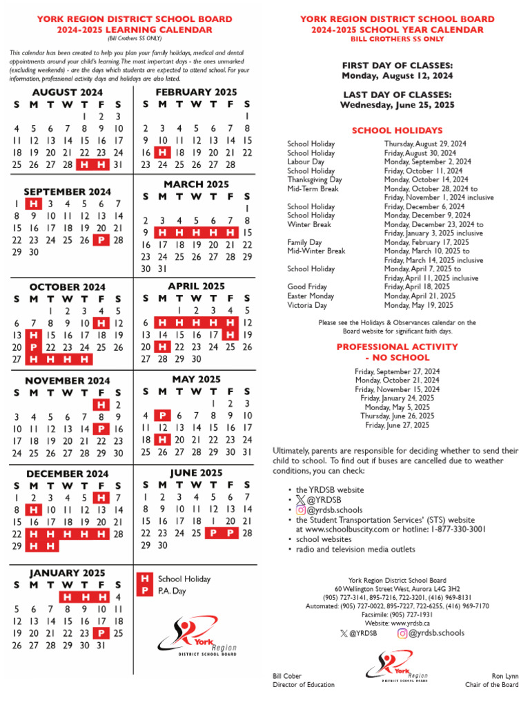 2024 2025 BCSS Calendar | PDF | Holidays | Public Holiday