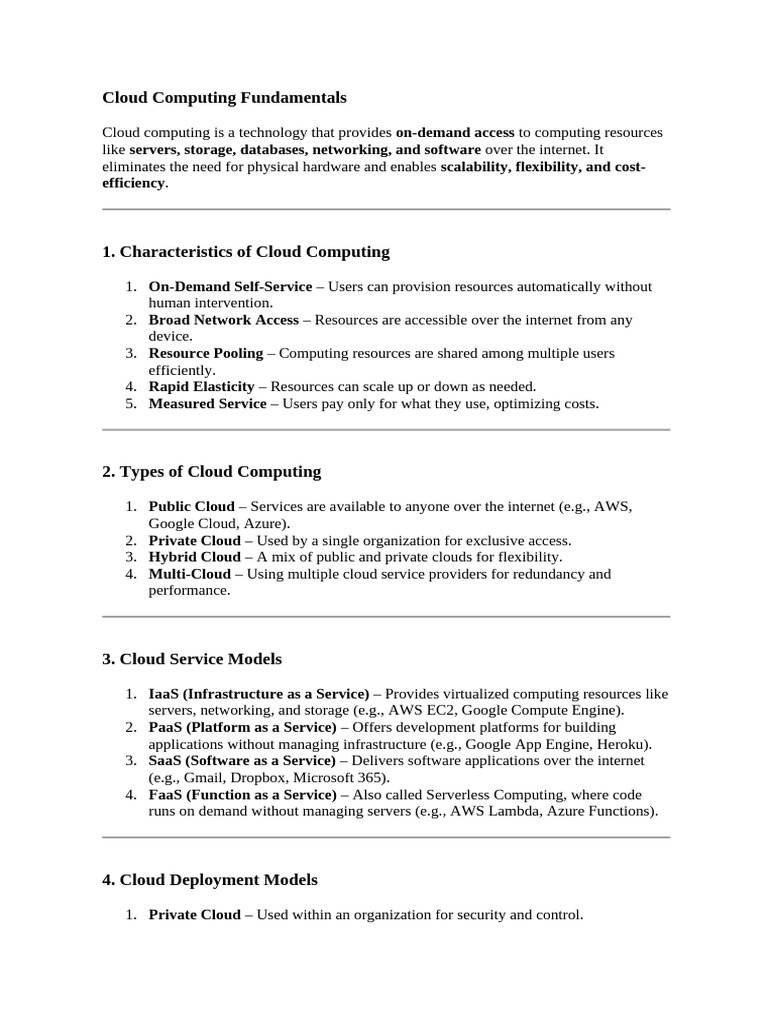 Cloud Computing Fundamentals | PDF | Cloud Computing | Software As A Service