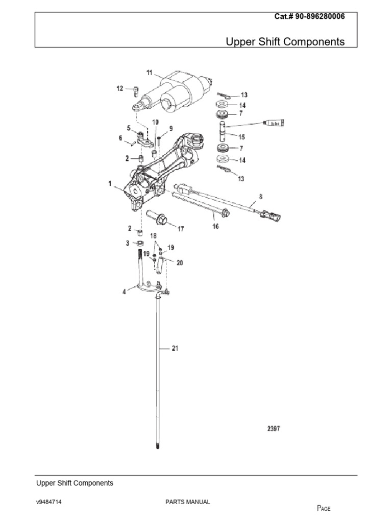 Upper Shift Components Mercury Verado 275 | PDF | Mechanical Engineering