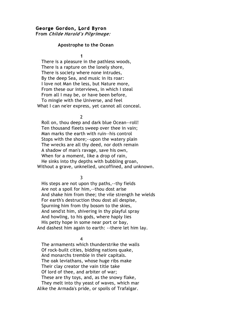 Apostrophe To The Ocean | PDF