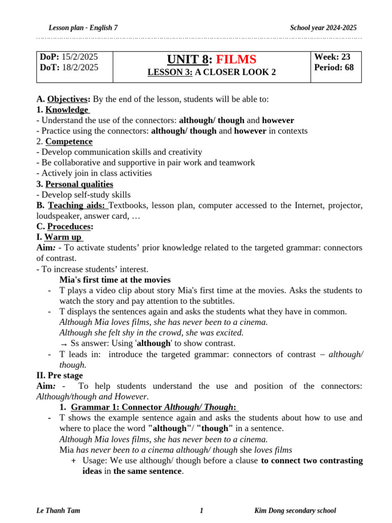 E7 - Unit 8 - Lesson 3 A Closer Look 2 | PDF | Human Communication