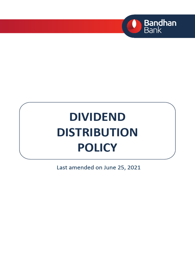 Bank Dividend Distribution Policy | PDF | Dividend | Banks