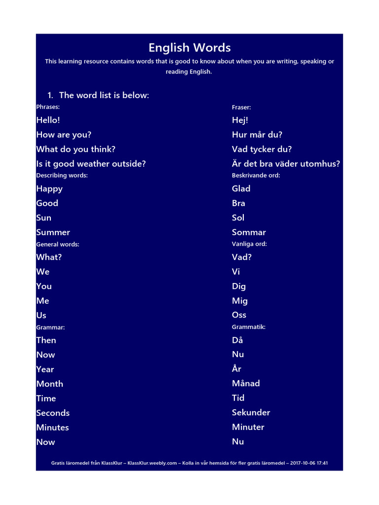 English Words 1 | PDF
