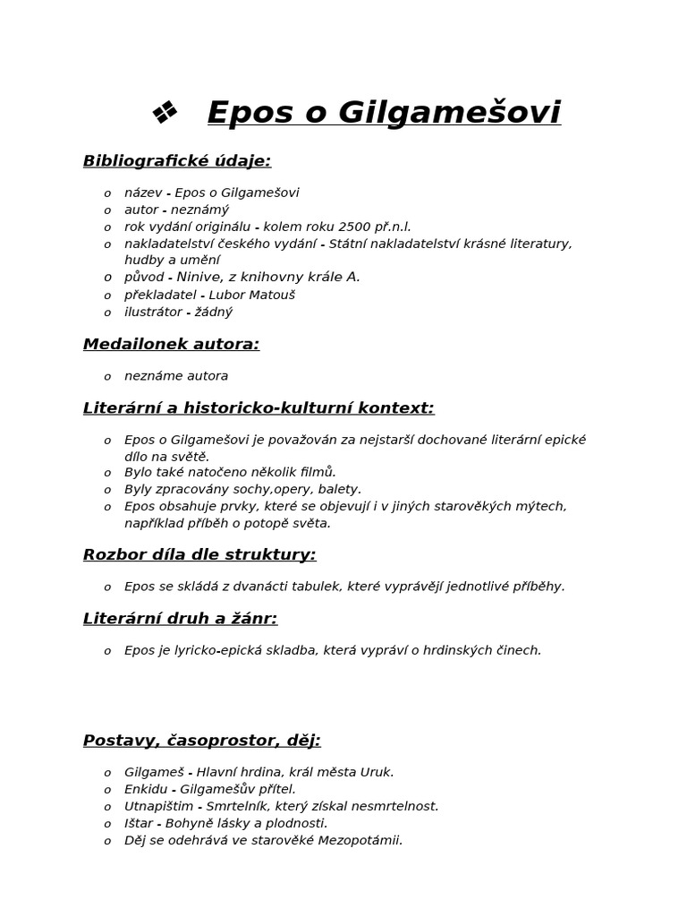 Epos o Gilgamešovi | PDF