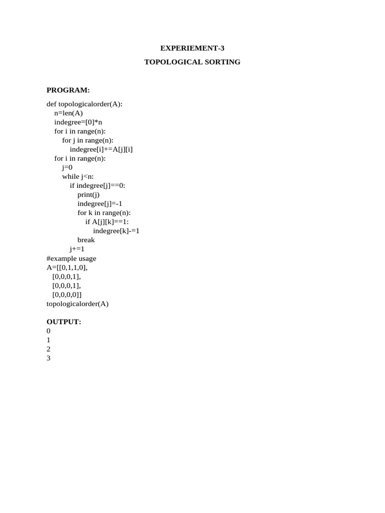 Experiment 3 Daa | PDF