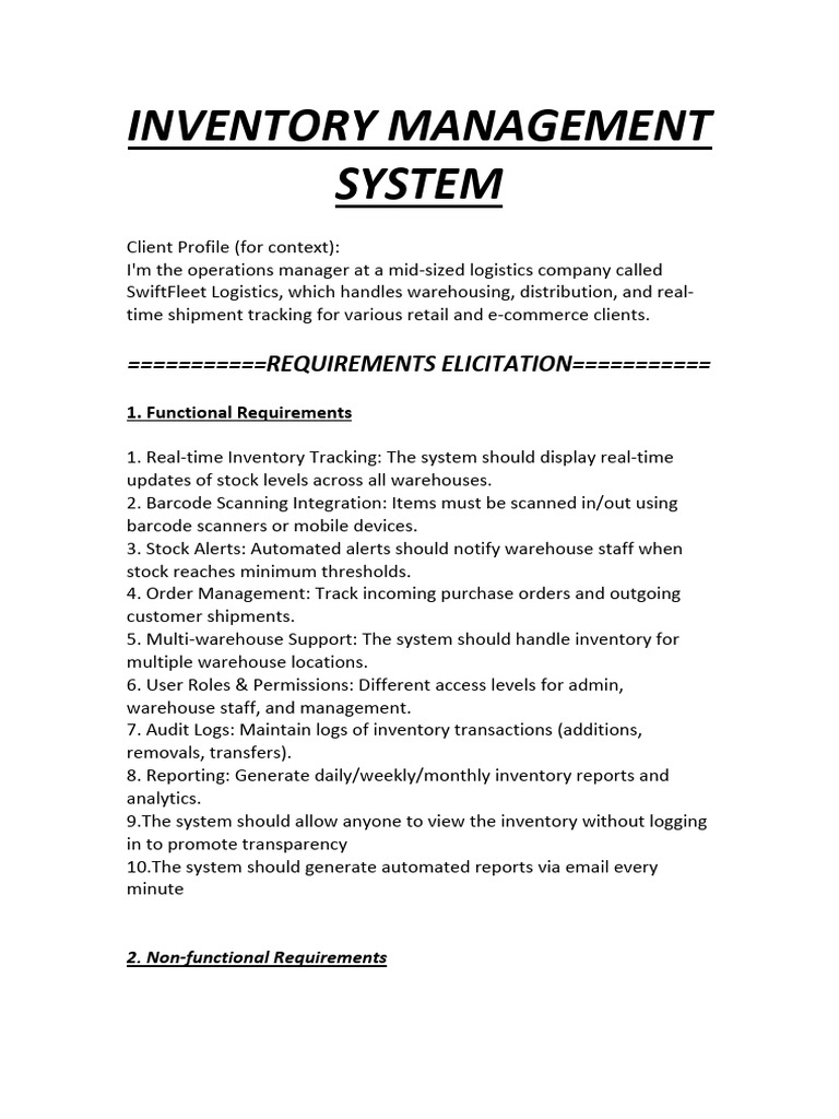 Inventory Management System (Code Freaks) | PDF | Inventory | Logistics